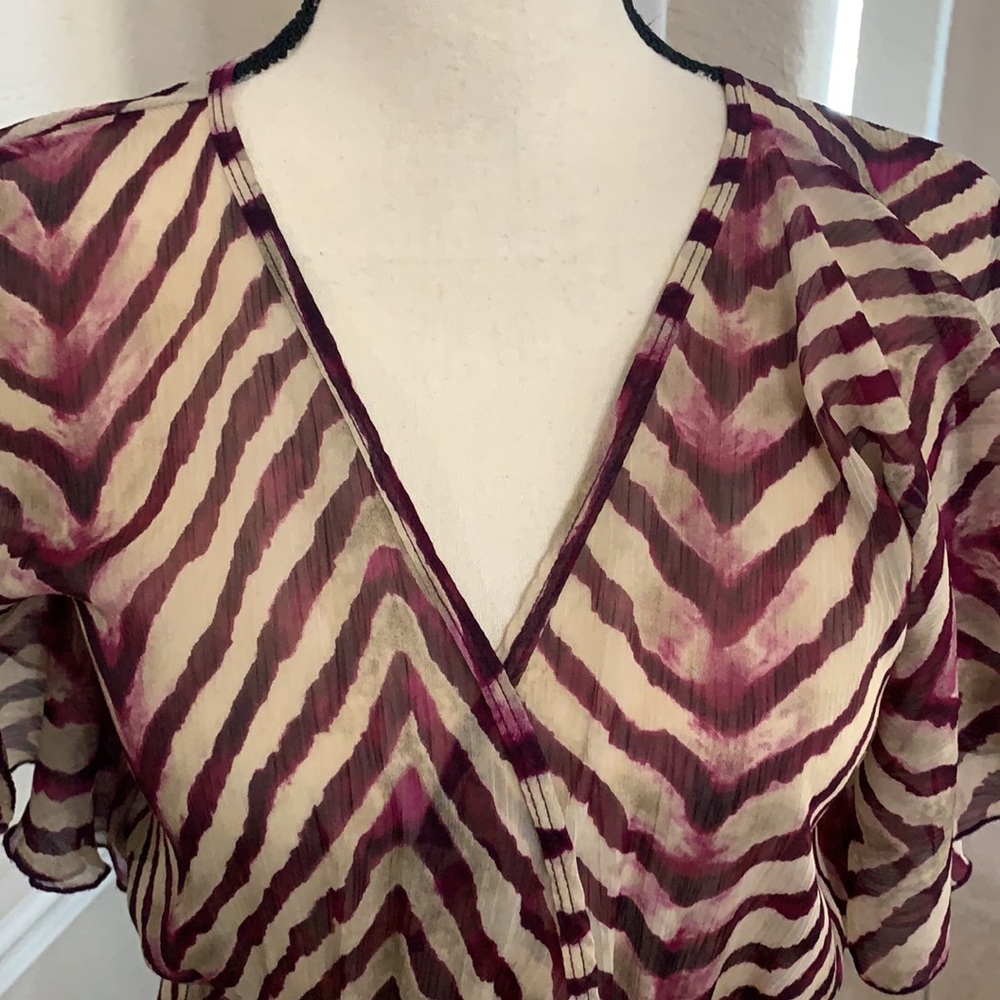 Elif By Jordan Taylor Sheer Red & Tan Coverup - Gem